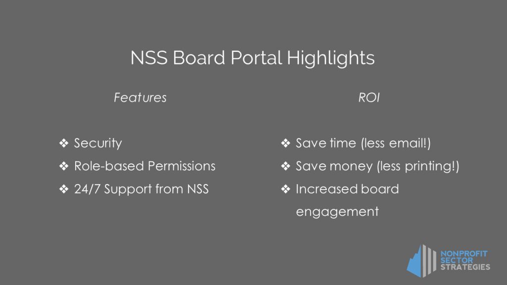nss-board-portal-highlights-slide - Nonprofit Sector Strategies